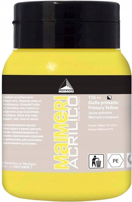 Farba akrylowa Maimeri 116 Primary Yellow 500ml - Ceny i opinie - Ceneo.pl