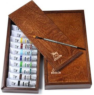 Renesans farby olejne piórnik drewniany 10x20 ml - Ceny i opinie - Ceneo.pl