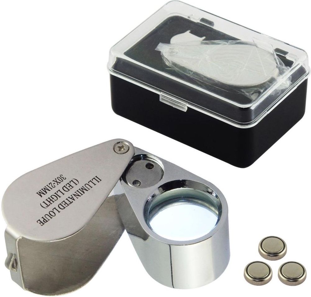 EXtra Lupa Jubilerska 30x Szkło 21mm 2xLED Chrom - Ceny i opinie - Ceneo.pl