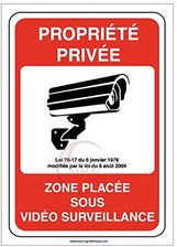 Aua Signaletique Panneau Propriété Privée Zone Placée Sous Vidéo ...