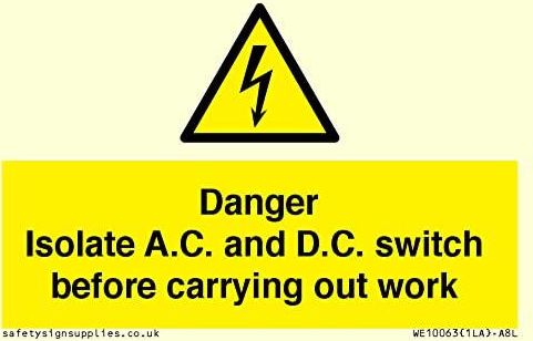 Viking Signs Danger Isolate Ac I Dc Przełącznik Przed Wykonaniem Pracy ...