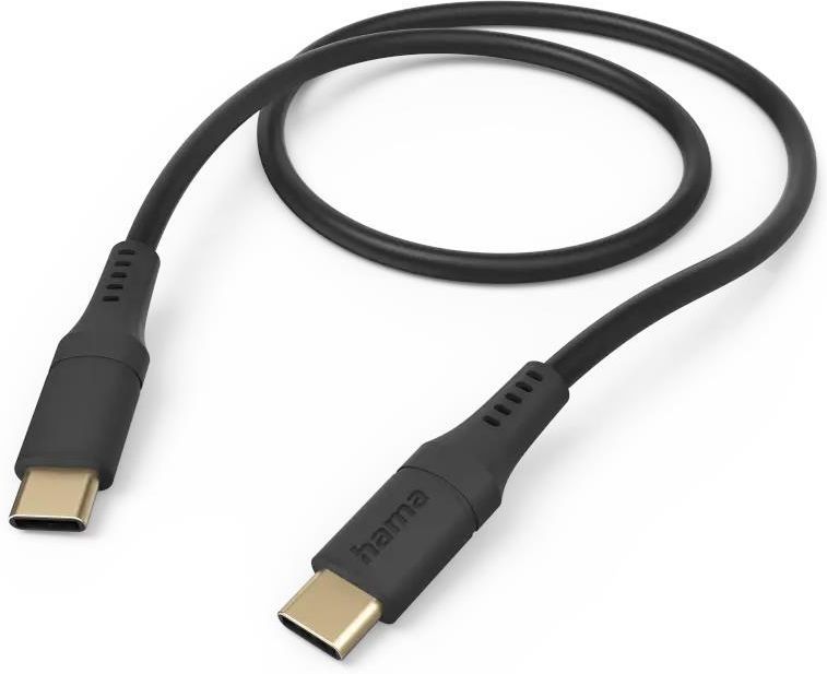 Hama Flexible kabel ładujący USB-C - USB-C 1,5m silikon czarny (201576 ...