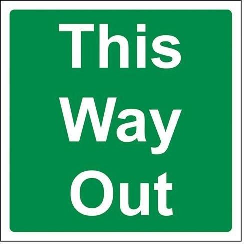 V Safety Vsafety This Way Out Door Sign 150mm X Samoprzylepny Winyl ...