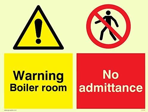 Viking Signs Cv5386 A5L Pv Znak 'Warning Boiler Room No Admittance ...