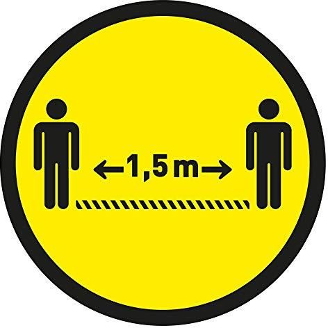 Opus 2 10 Naklejek Social Distancing 1 5m Okrągłe Żółte I Czarne 30 X ...
