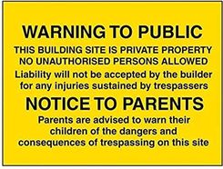 V Safety Vsafety Signs 67070Bf R Warning To Public/Notice Parents Znak ...
