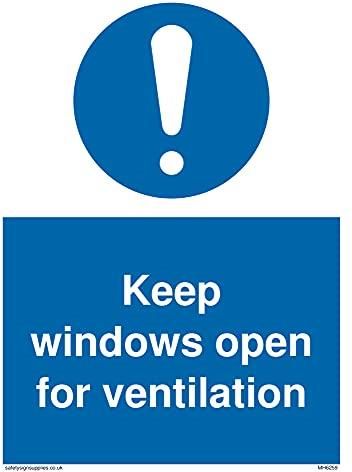 Viking Signs Opakowanie 5 Keep Windows Open For Vent Znak 150x200mm A5P ...