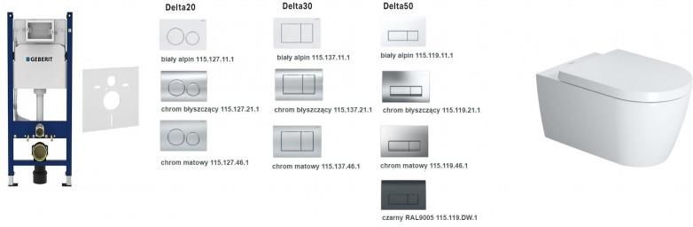 Zestaw podtynkowy Duravit Geberit Duofix Delta + Me by Starck Rimless ...