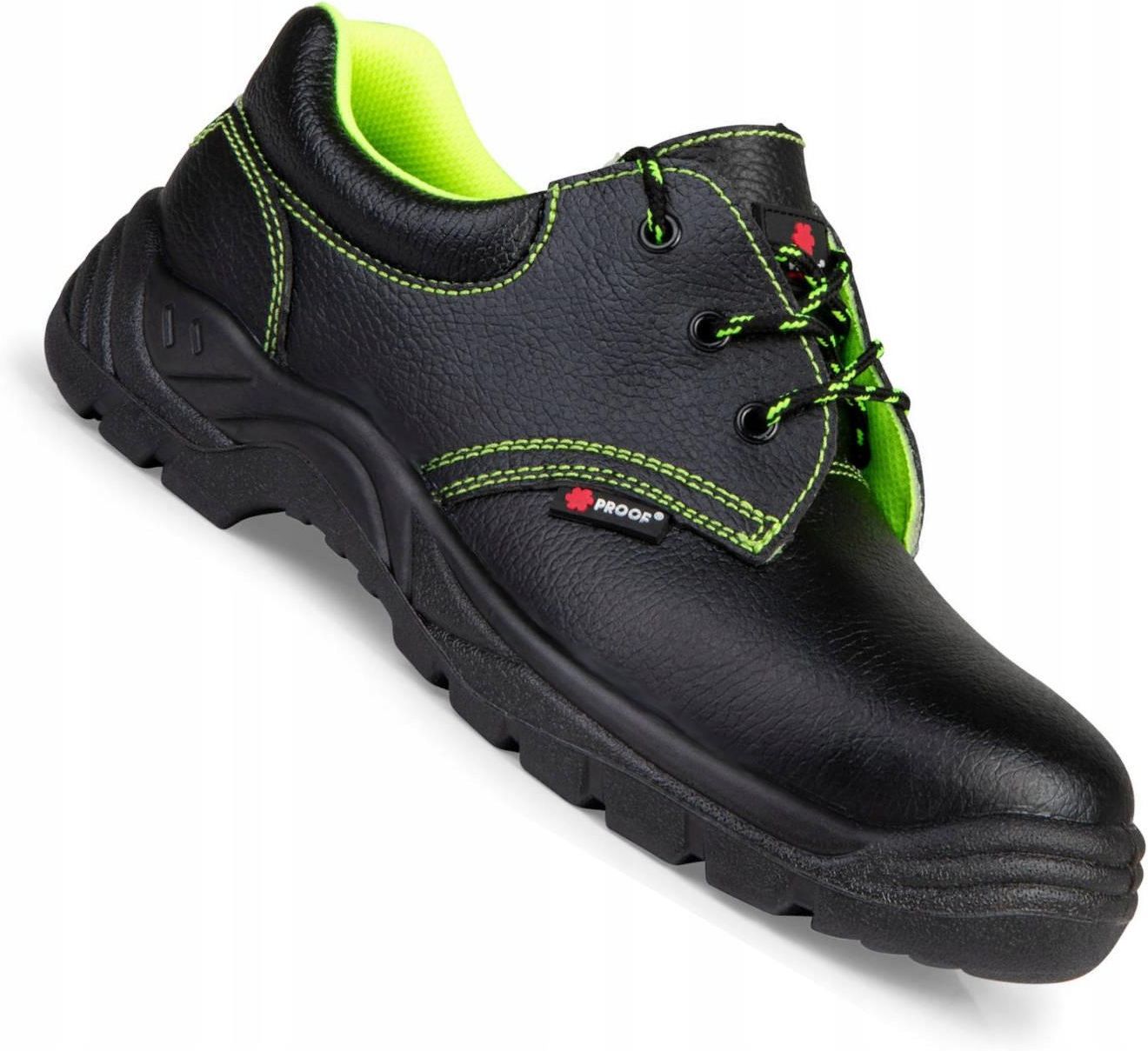 Proof Buty Robocze Męskie Ochronne Bhp Z Blachą czarny zielony - Ceny i ...