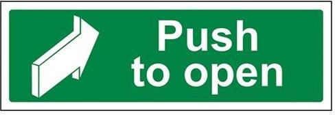 V Safety Znak Vsafety Push To Open Door 300mm X 100 Samoprzylepny Winyl ...