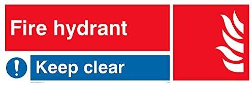 Viking Signs Opakowanie 5 Znak Fire Hydrant Keep Clear 300x100mm L31 ...