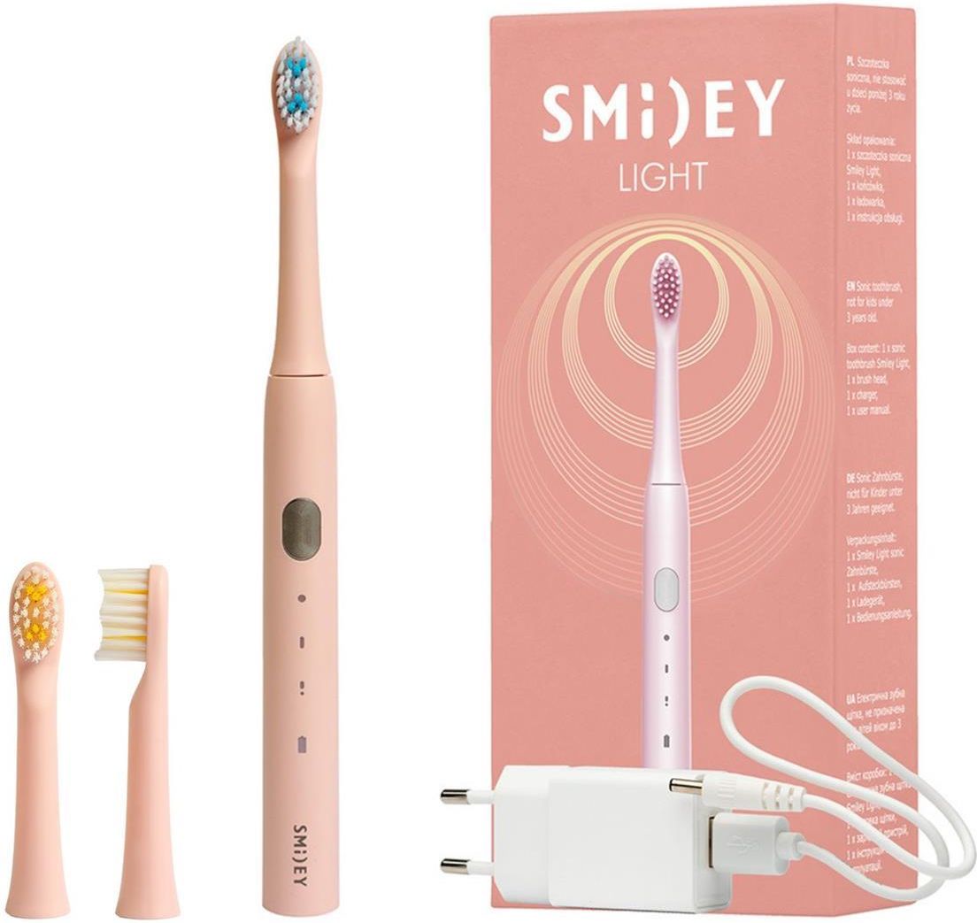 Szczoteczka elektryczna Smiley Light Różowa + Końcówki 2szt. - Opinie i ...