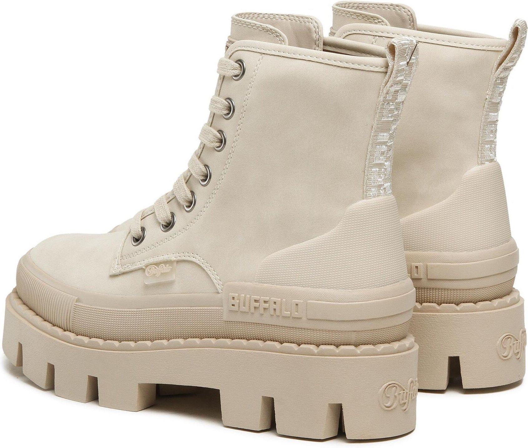 Buffalo Trapery Raven Laceup Hi 1630803 Beżowy - Ceny i opinie - Ceneo.pl