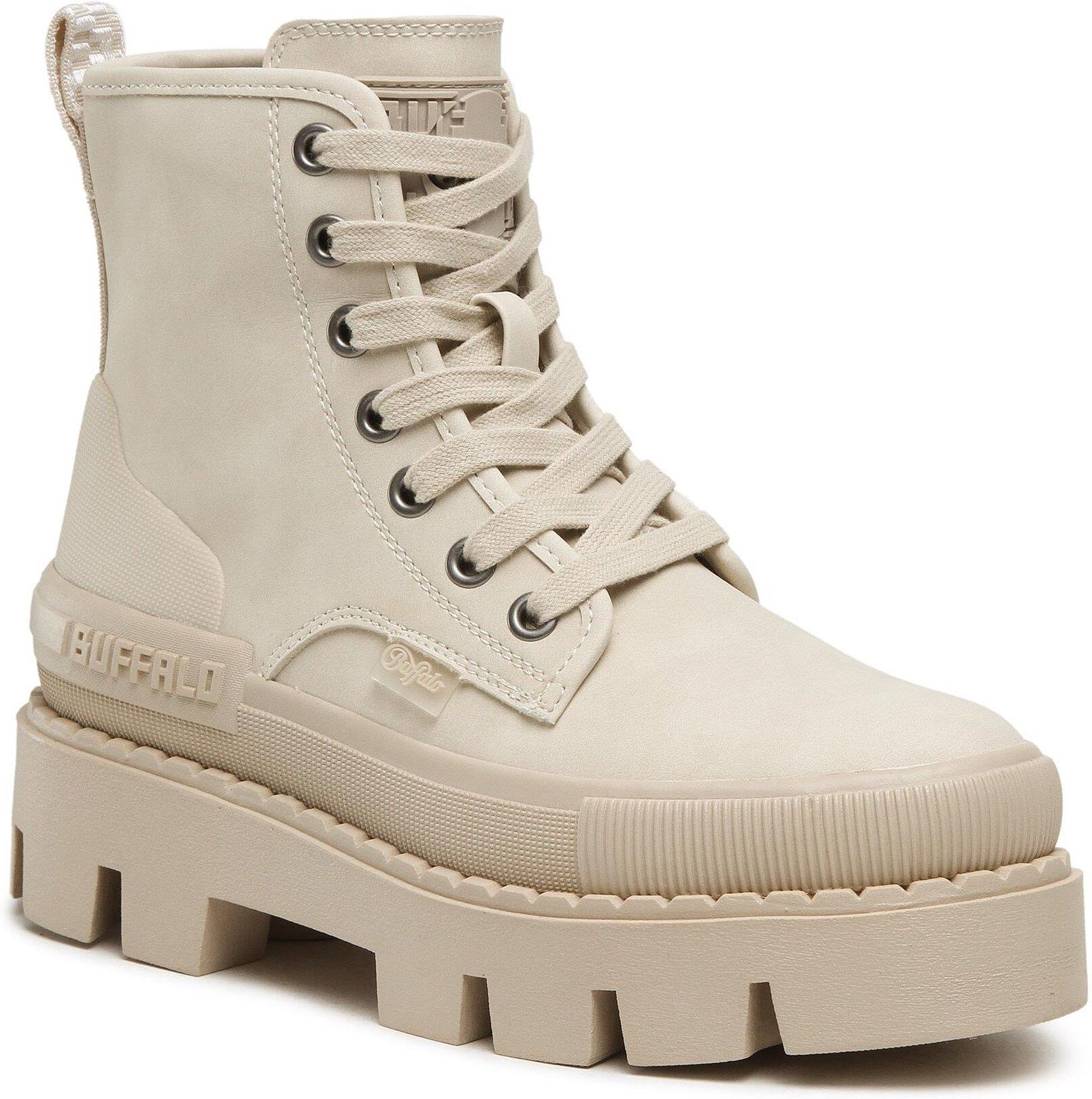 Buffalo Trapery Raven Laceup Hi 1630803 Beżowy - Ceny i opinie - Ceneo.pl