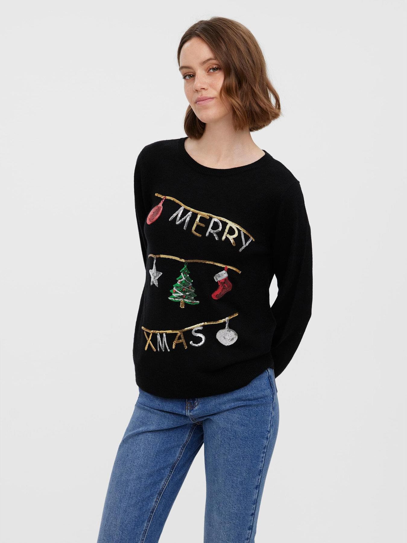 Vero Moda Sweter Merryxmas 10272463 Czarny Regular Fit - Ceny i opinie ...