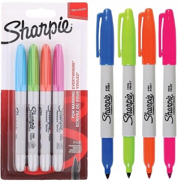 Markery permanentne 4 kol. Fine Point Sharpie - Ceny i opinie - Ceneo.pl