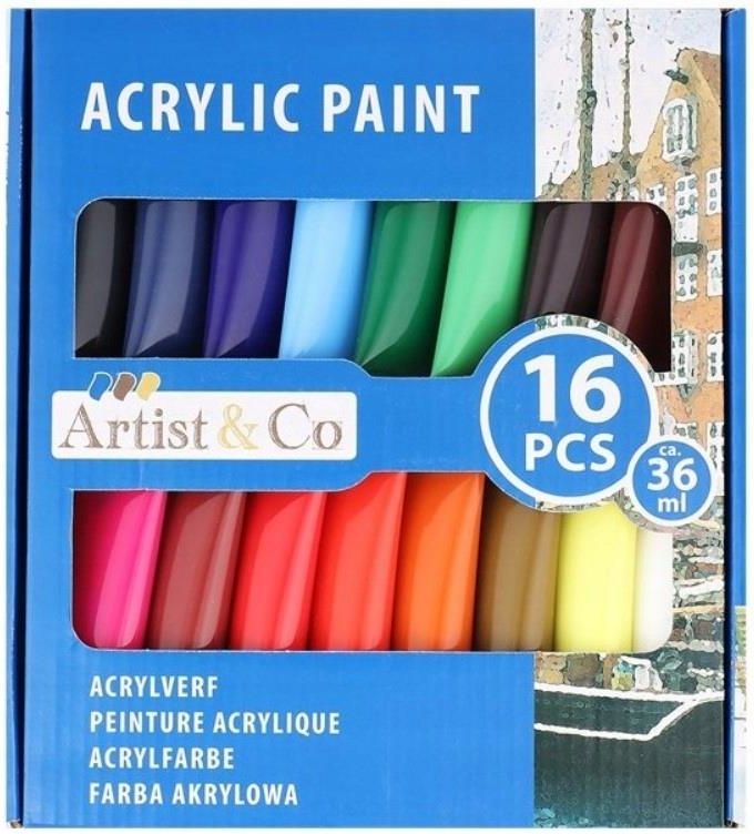 Farby Akrylowe farba akryle 16 sztuk x 36ml Zestaw - Ceny i opinie ...
