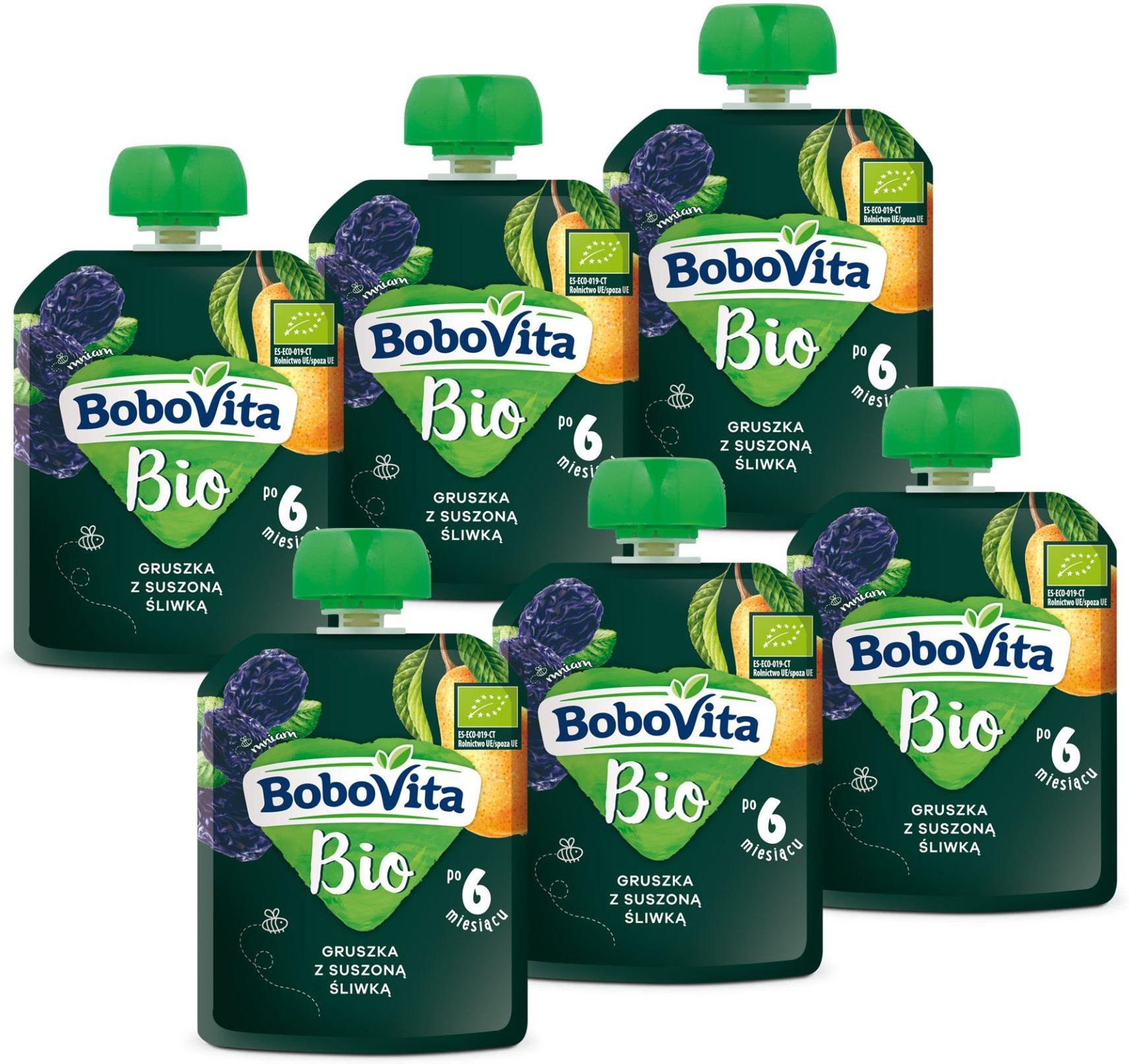 BoboVita Deser w tubce gruszka z suszoną śliwką 6x80g - Ceny i opinie ...