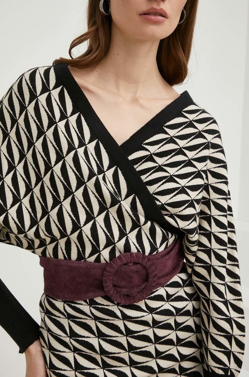 Answear Lab pasek zamszowy damski kolor bordowy - Ceny i opinie - Ceneo.pl