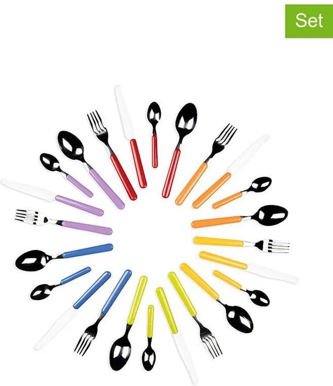 Trendy Kitchen by EXCELSA 24el. zestaw sztućców w różnych kolorach ...