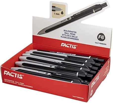 Factis Pudełko Wystawowe 25 Długopisów Czarny Atrament F6 Seria S20 ...