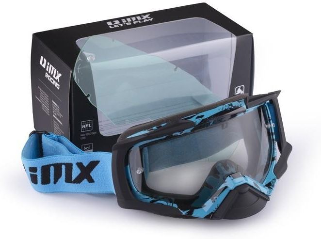 Gogle motocyklowe Imx Gogle Dust Graphic Blue Black Matt Szyba Dark ...