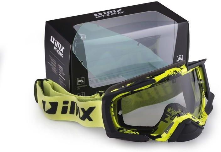 Gogle motocyklowe Imx Gogle Dust Graphic Flo Yellow Black Matt Szyba ...