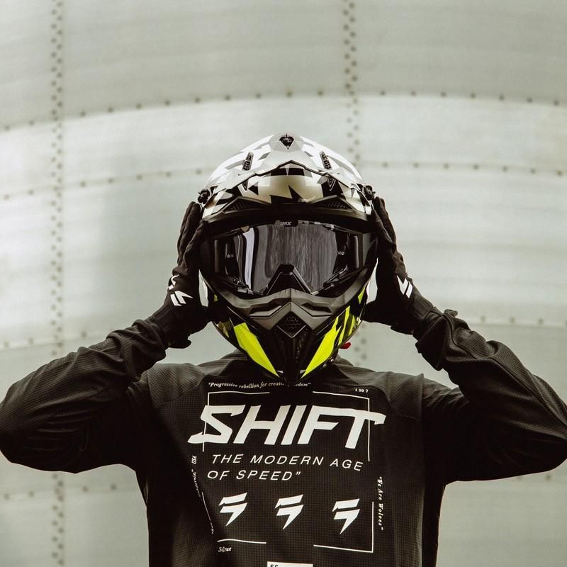 Kask motocyklowy Imx Fmx-02 Black/White/Flo Yellow/Grey Gloss Graphic ...