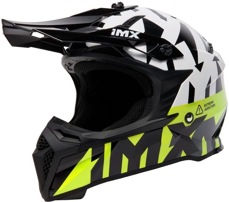 Kask motocyklowy Imx Fmx-02 Black/White/Flo Yellow/Grey Gloss Graphic ...