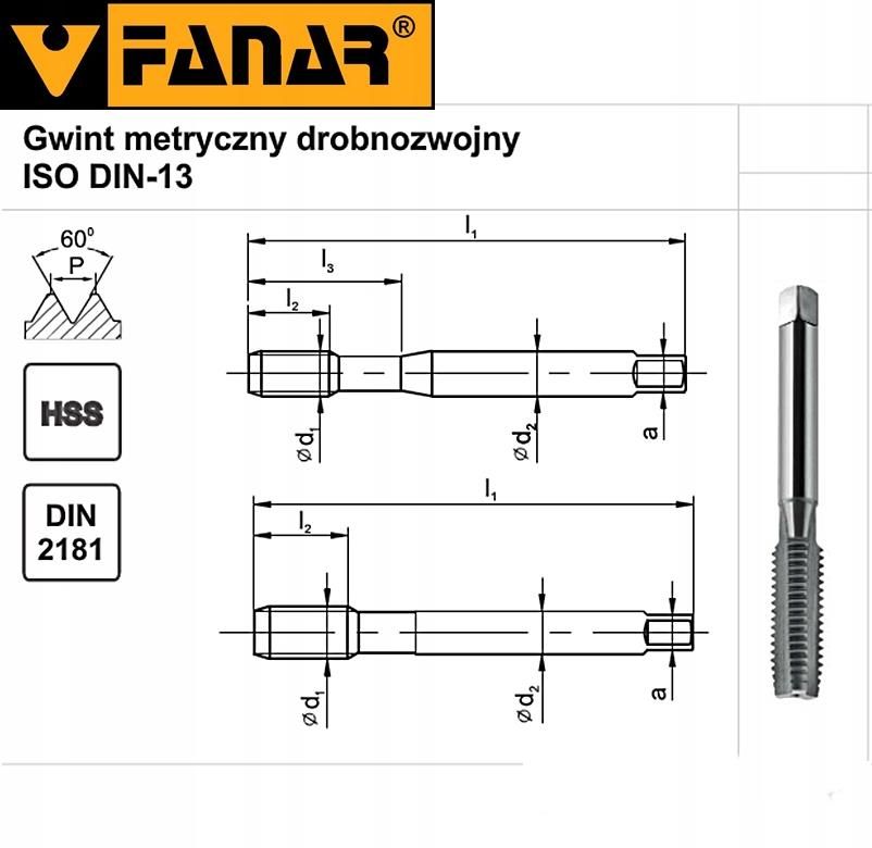 Fanar Gwintownik M8X0,75 Hss Maszynowy Krótki E11310010082 - Opinie i ...