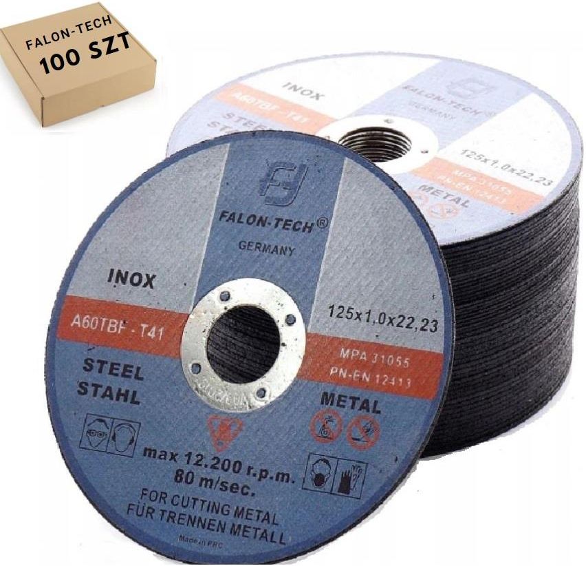 Tarcza tnąca Falon-Tech Tarcze Do Ciecia Metalu Stali 125/1mm Ft 100Szt. FTMC12510 - Opinie i ...