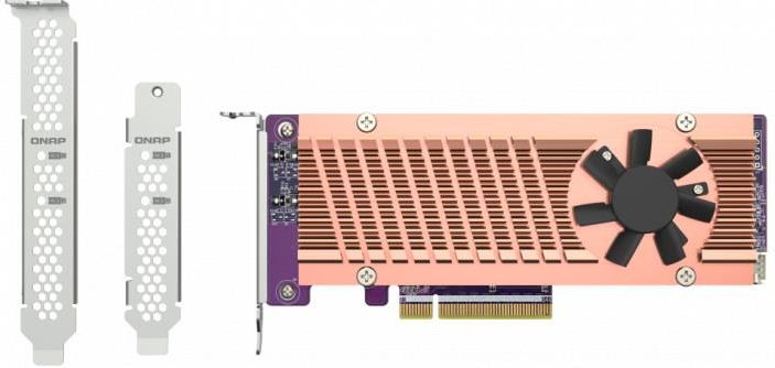Qnap QM2-2P-384A Dual M.2 PCIe SSD expansion card; supports up to two M ...