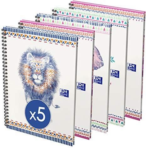 Oxford Boho Chic Spiralny Notatnik B5 W Kratkę 5 X Mm Sztuk 120 Stron 90g Twarda Okładka Motyw ...