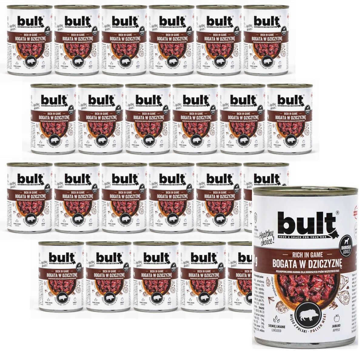 Karma Bult Karma Mokra Dla Dorosłych Psów Bogata W Dziczyznę 24X400G ...