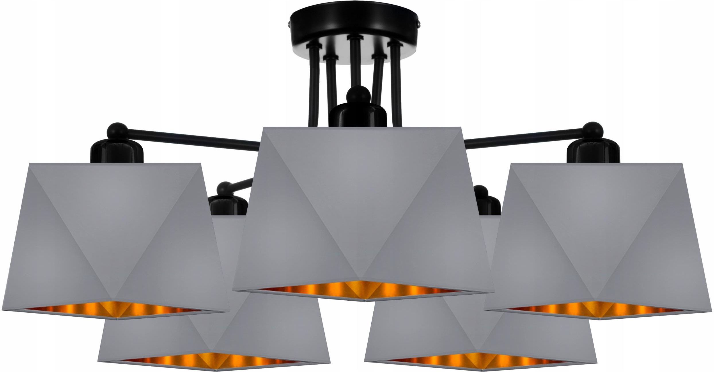 Tadex Lampa Plafon Sufitowa Żyrandol Czarno- Złoty Led (Prz50215 ...