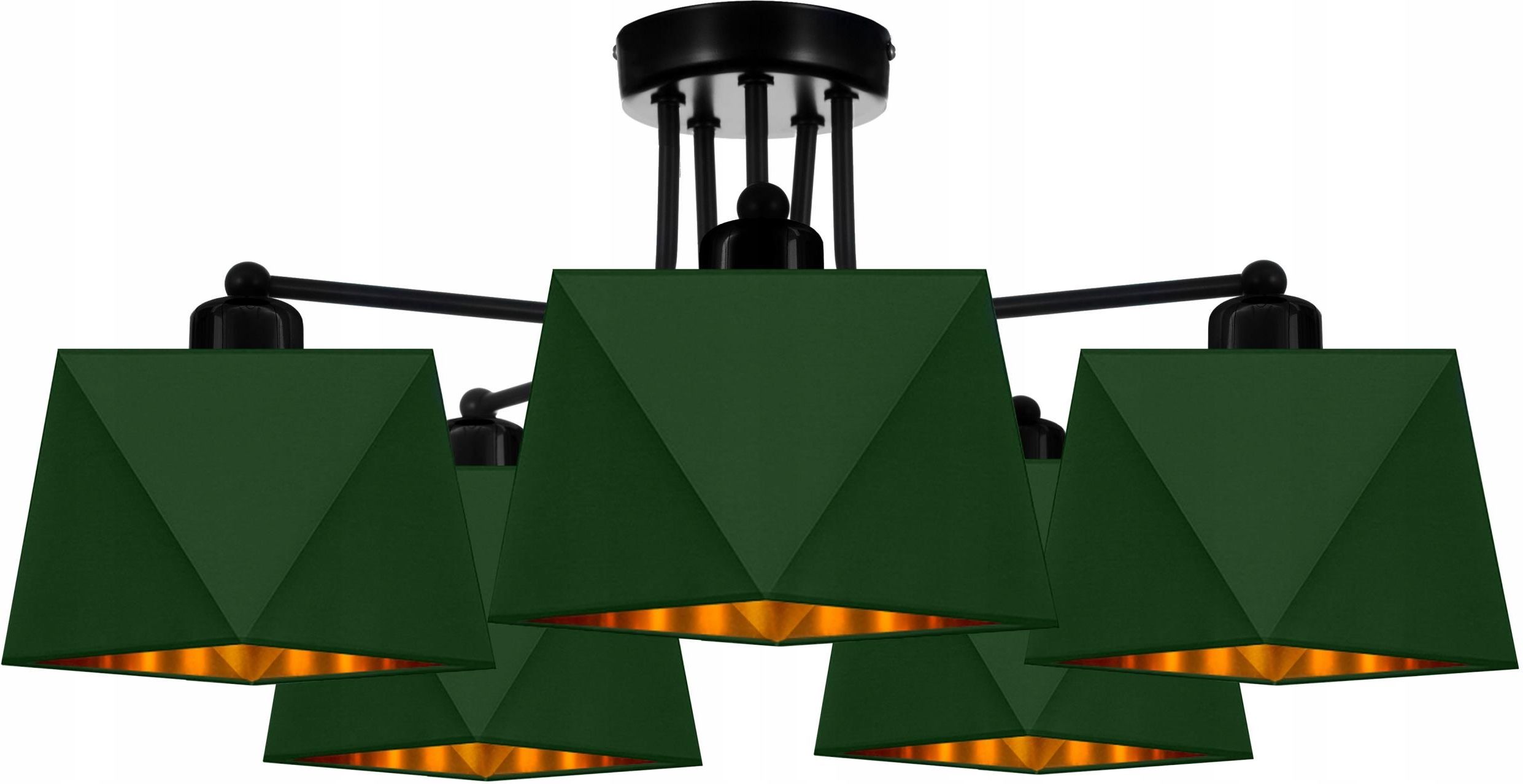 Tadex Lampa Plafon Sufitowa Żyrandol Czarno- Złoty Led (Prz50215 ...