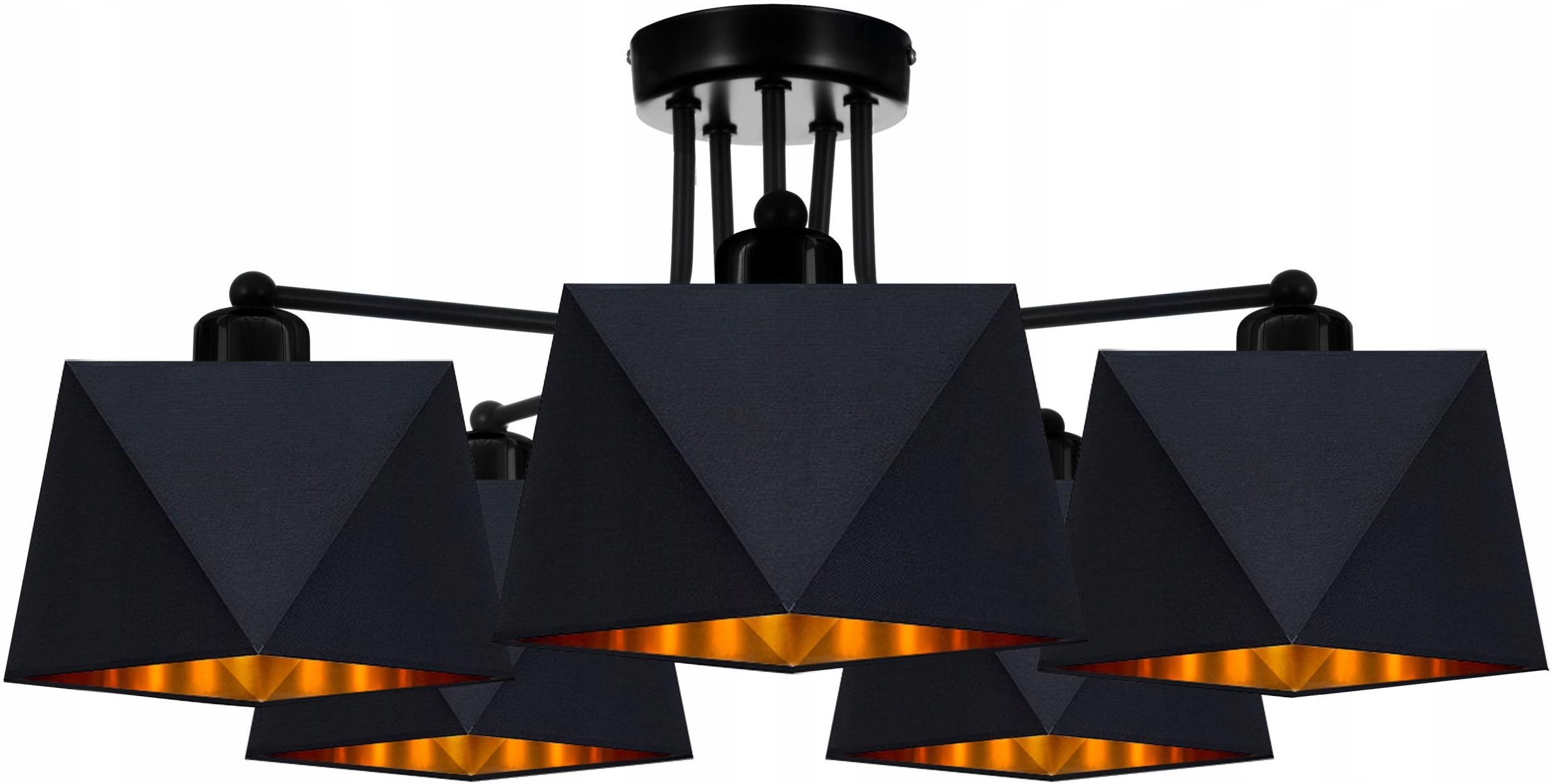 Tadex Lampa Plafon Sufitowa Żyrandol Czarno- Złoty Led (Prz50215 ...