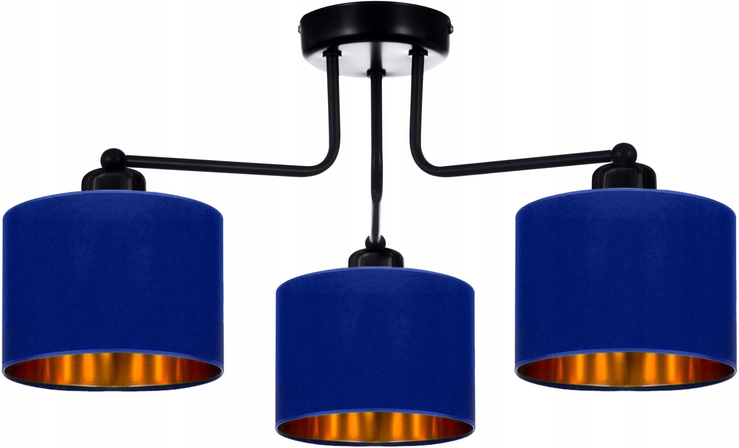 Tadex Lampa Plafon Sufitowa Żyrandol Turkus Złoto Led (Prz30202 ...