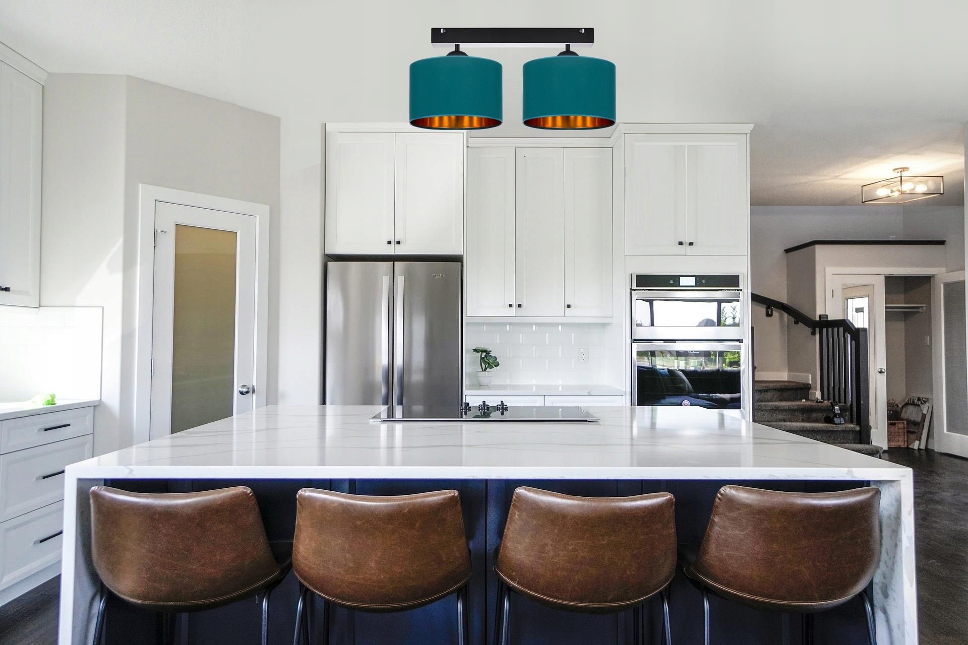 Tadex Lampa Plafon Sufitowa Żyrandol Zielono Złoty Led (Rz20202 ...