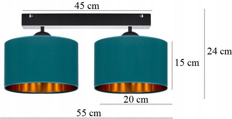 Tadex Lampa Plafon Sufitowa Żyrandol Zielono Złoty Led (Rz20202 ...