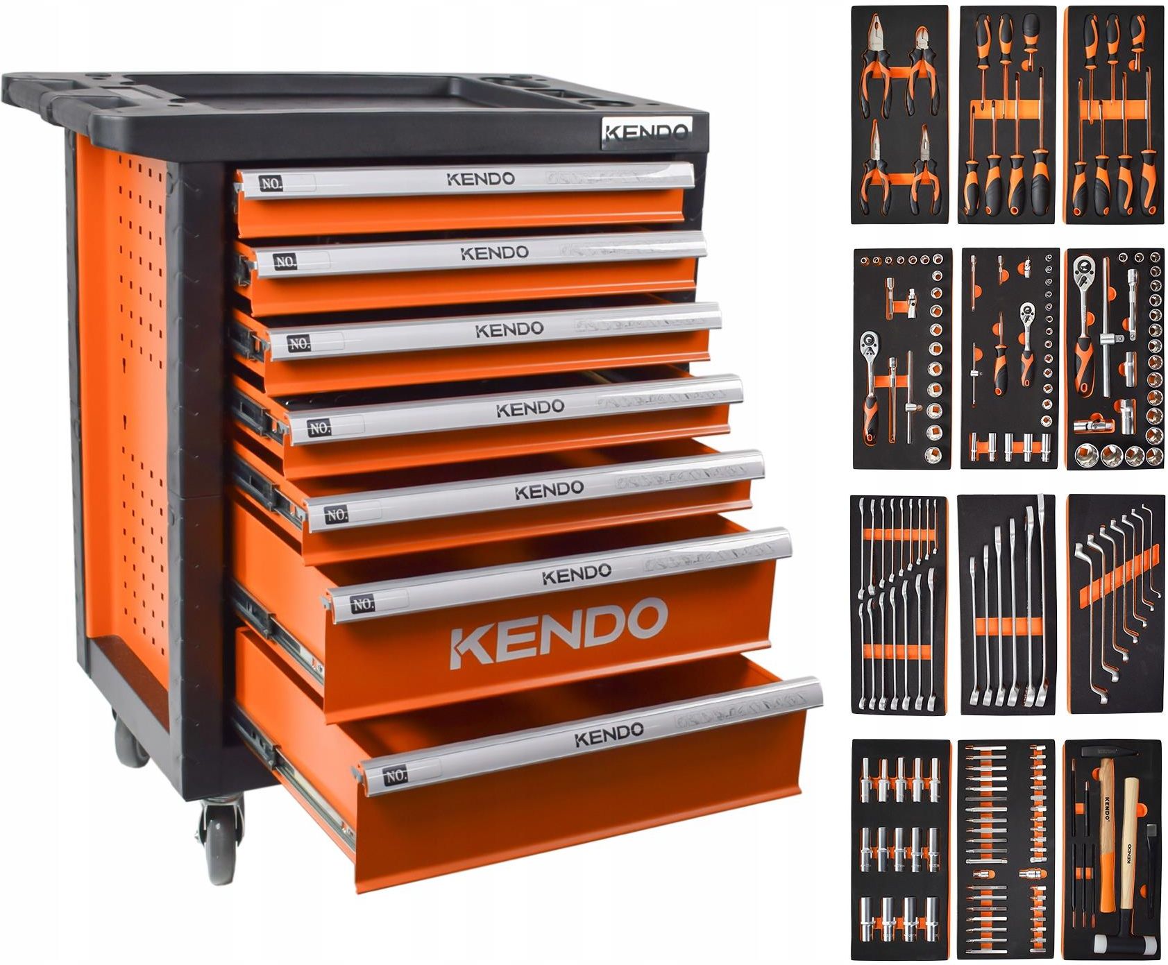 Wózek narzędziowy Kendo Szafka Narzędziowa Wózek 7 Szuflad 179Ele ...