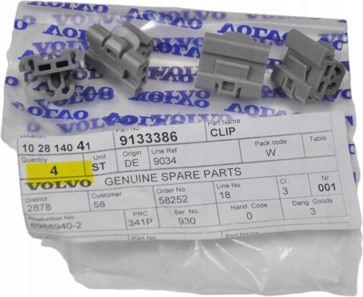 Drzwi samochodowe Volvo Spinka Zewn Listwy Drzwi Błotnika Oe 9133386 ...