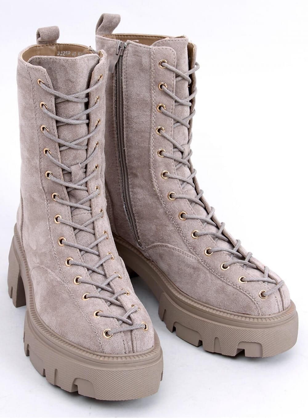 Botki damskie sznurowane WAYNE KHAKI - Inello - Ceny i opinie - Ceneo.pl