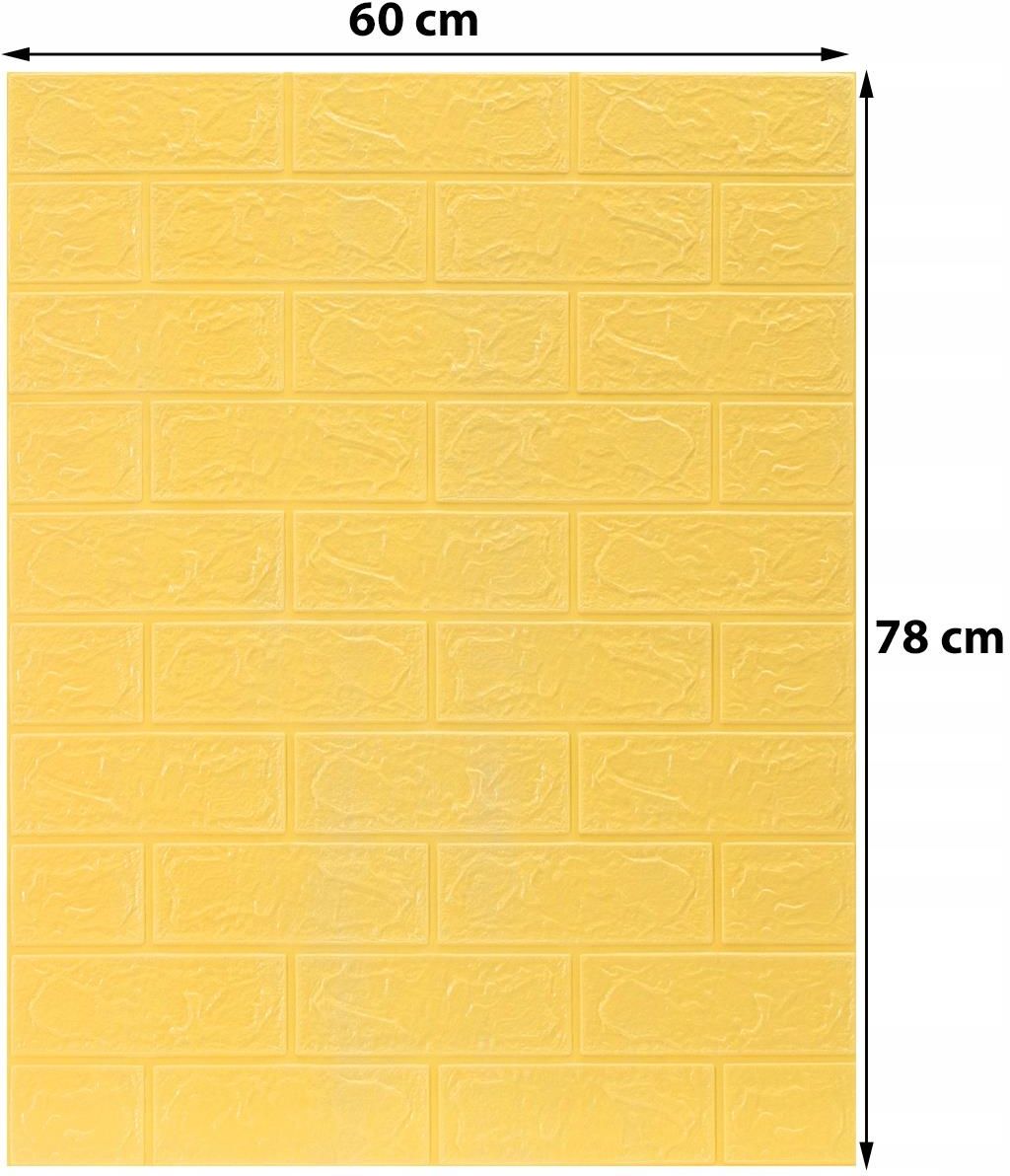 Domzpaneli X10 Panele 3D Ścienne Samoprzylepne Cegła Tapeta Żółta ...