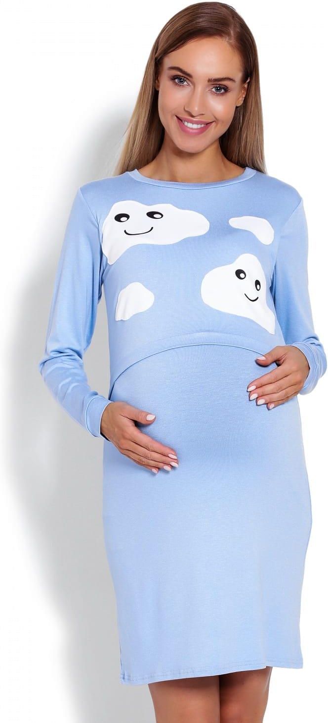 Koszulka nocna Koszula Nocna Ciążowa Model 1682 Sky Blue - PeeKaBoo ...