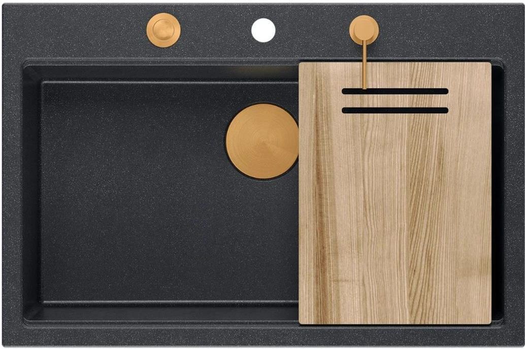 Zlewozmywak Quadron Marc Workstation Czarny Nakrapiany/Miedziany ...