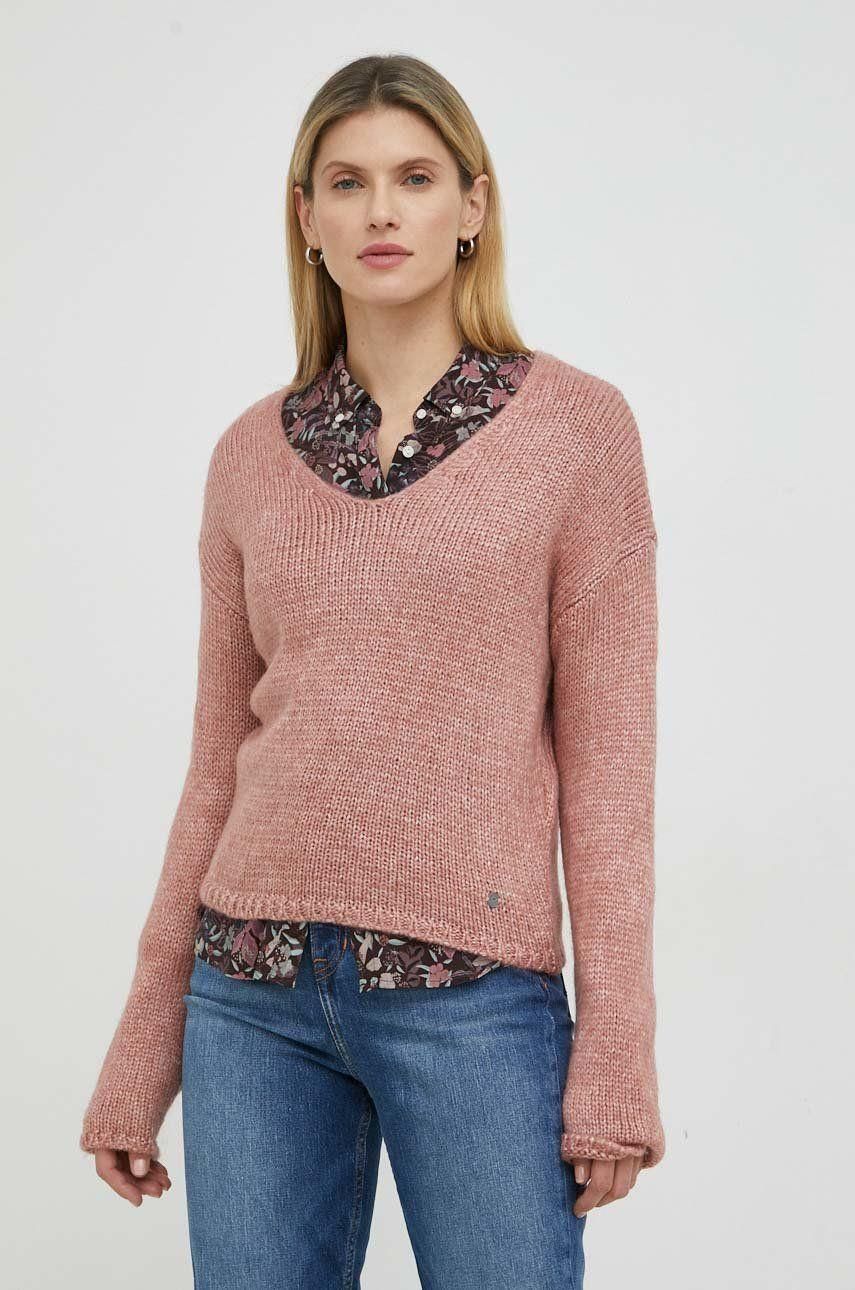 Mustang sweter damski kolor różowy lekki - Ceny i opinie - Ceneo.pl