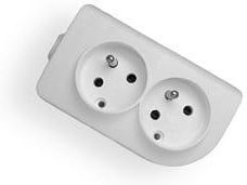 Gniazdo elektryczne Elgotech Gniazdo Przenośne Dwukrotne Gn-20 Białe Z ...