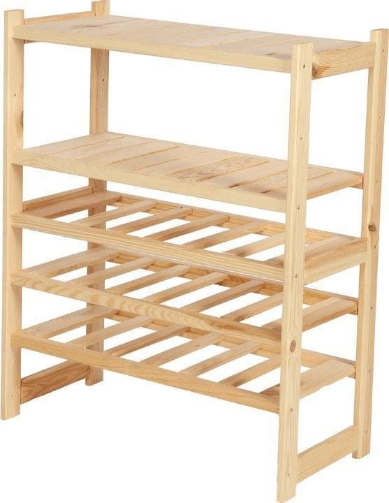 Wamar Sosenka Regał Drewniany Do Spiżarni Lsr P2W3S0 Naturalny Półki Proste 2 Szt, Na Wino 3 ...