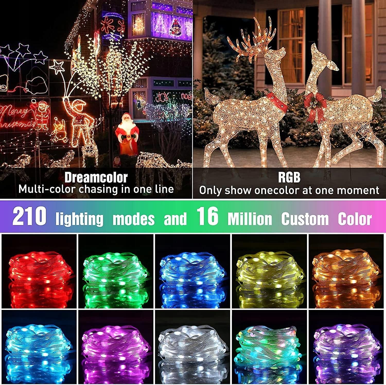 Outdoor Rgb String Lights, 10M 100 Led Multicolor E8893C2D 5D4E 4Bbb ...